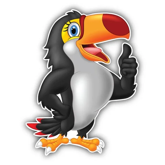 DOPASTICKER Toucan Cartoon Sticker Decal Phone Decal Water Bottle ...