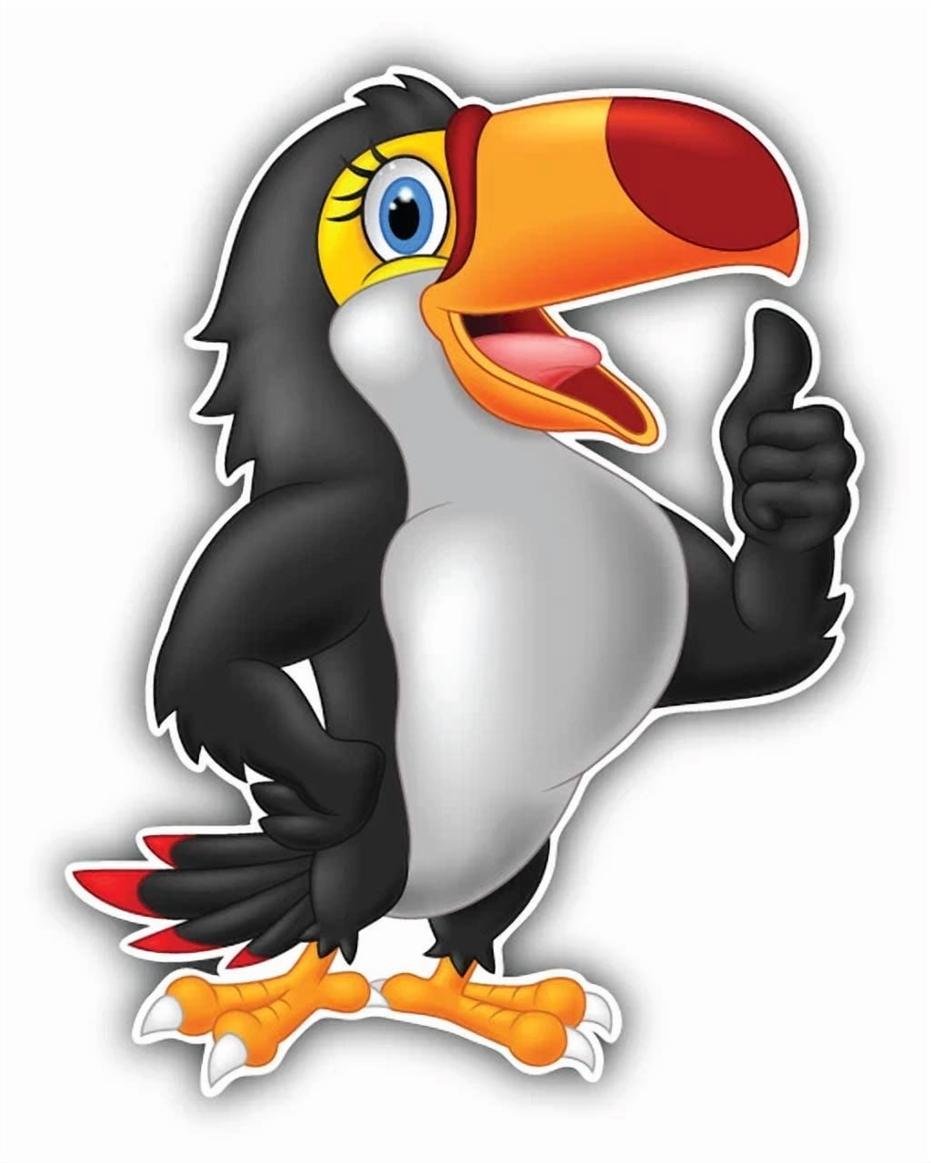 DOPASTICKER Toucan Cartoon Sticker Decal Phone Decal Water Bottle ...