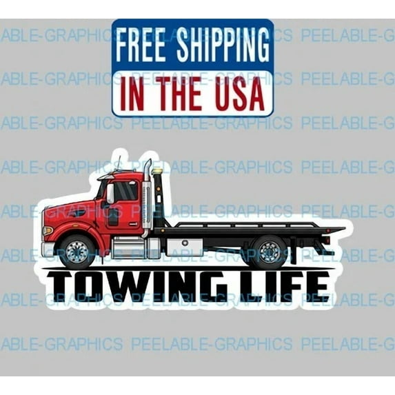 DOPASTICKER Towing Life Tow Truck Sticker Tower Vehicle Wrecker Service ...