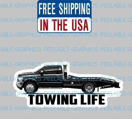 DOPASTICKER Towing Life Tow Truck Sticker Tower Vehicle Wrecker Service ...