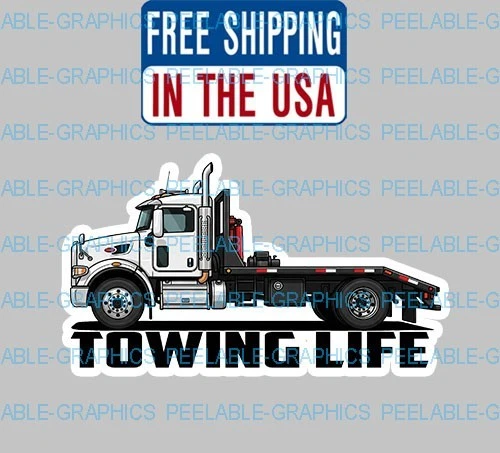 DOPASTICKER Towing Life Tow Truck Sticker Tower Vehicle Wrecker Service ...