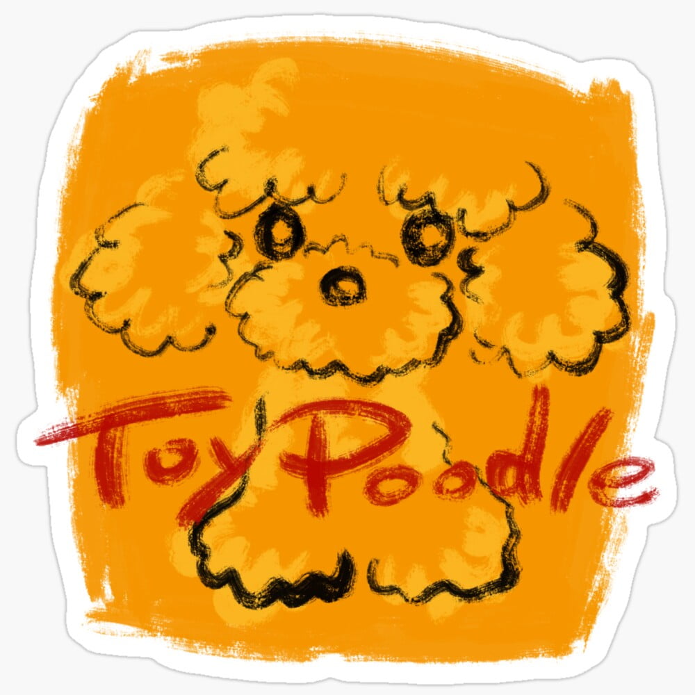 DOPASTICKER Toy Poodle Brush Drawing Sticker Phone Decal Water Bottle ...