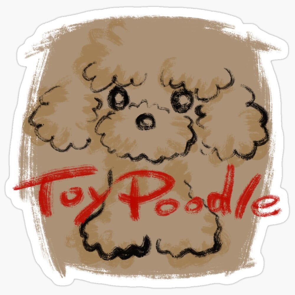 DOPASTICKER Toy Poodle Simple Brush Drawing Sticker Phone Decal Water ...