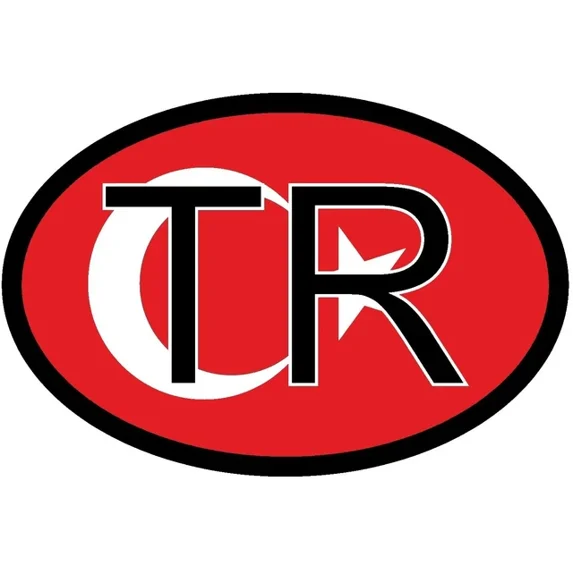 DOPASTICKER Tr Flag Turkey Country Code Oval Sticker Phone Decal Water ...