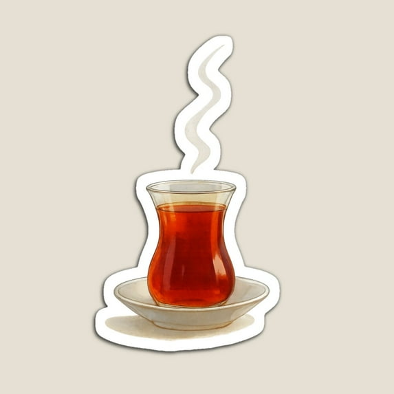 DOPASTICKER Traditional Turkish Tea In A Glass Cup Transparent ...