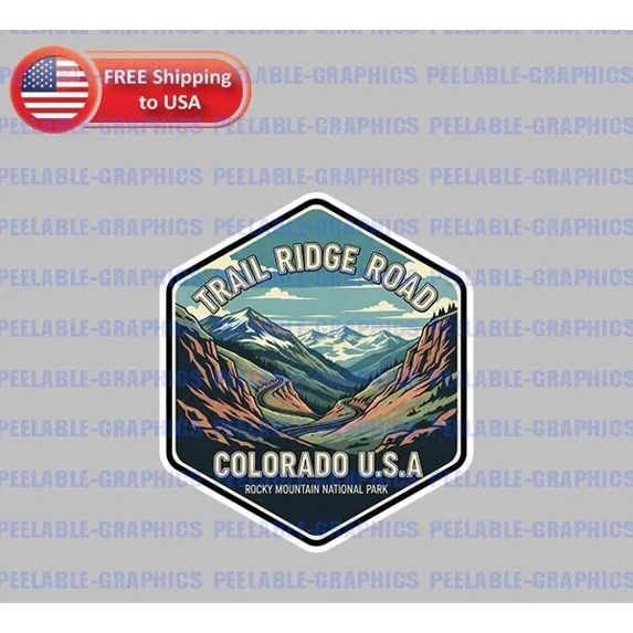 DOPASTICKER Trail Ridge Road Rocky Mountain National Park Colorado ...