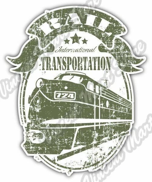 DOPASTICKER Train Railroad Rail Transportation Shipping Car Sticker ...