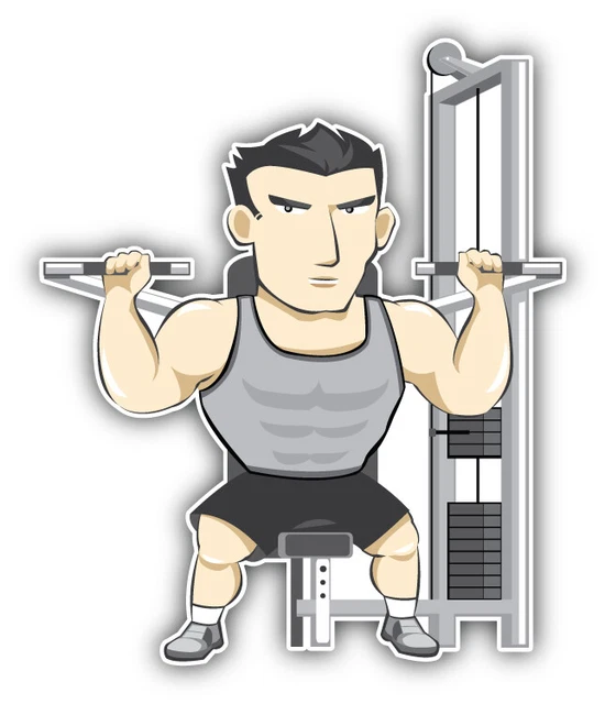 DOPASTICKER Trainer Fitness Man Sport Car Sticker Phone Decal Water ...