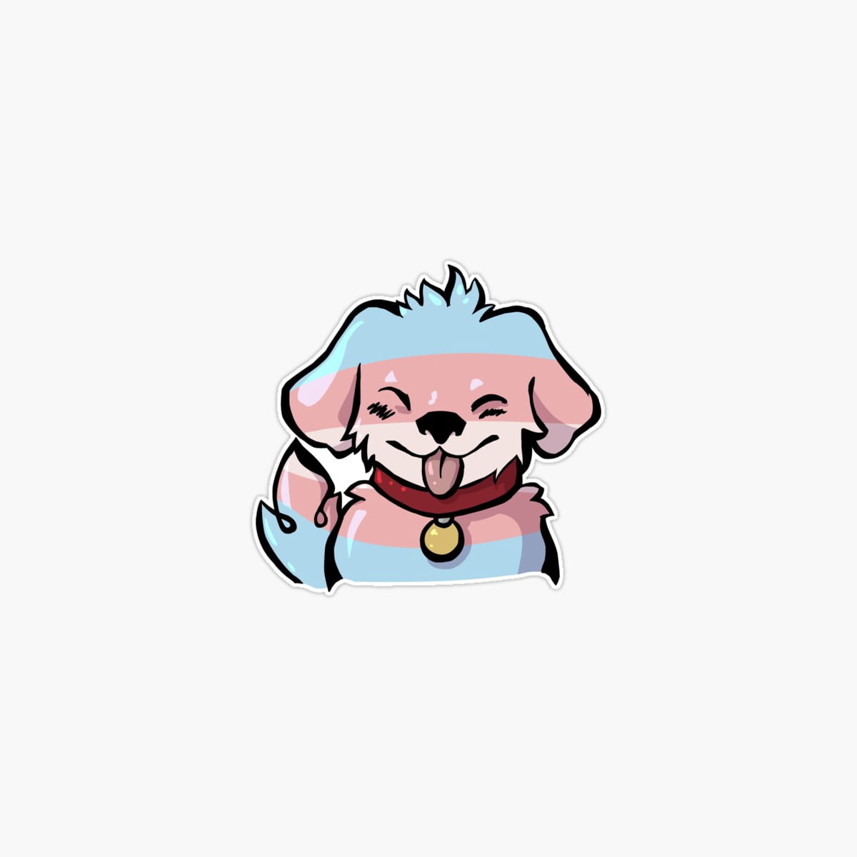 DOPASTICKER Trans Puppy Sticker, Phone Sticker Water Bottle Sticker Car ...