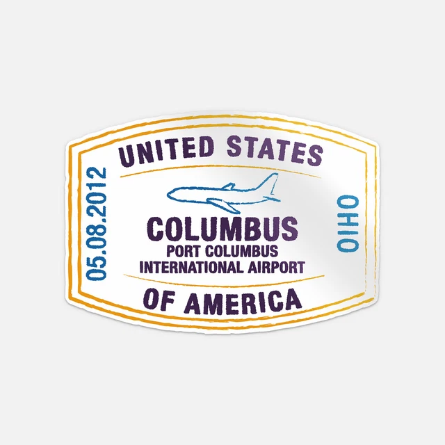 DOPASTICKER Travel International Airport Port Columbus Ohio Usa Sticker ...