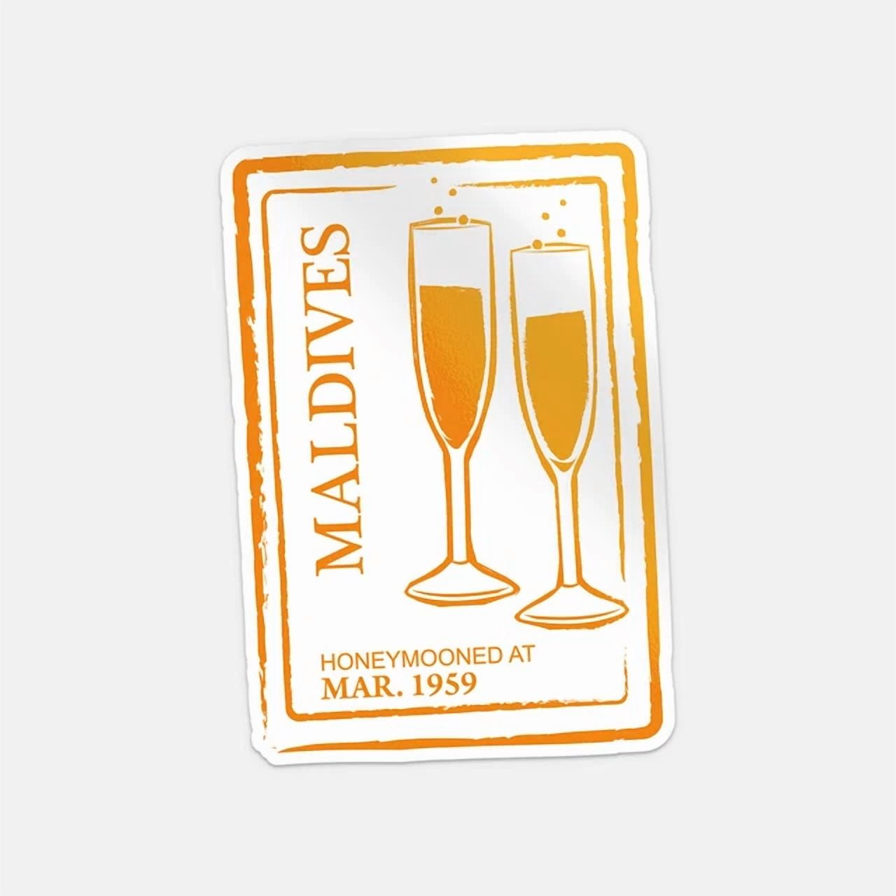 DOPASTICKER Travel Retro Adventure Champagne Maldives Passport Sticker ...