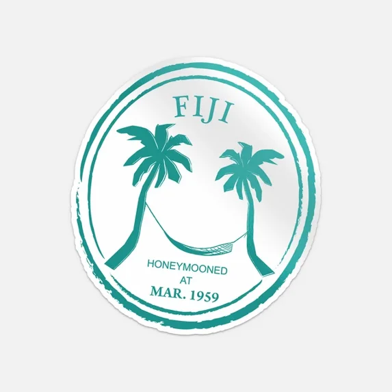 DOPASTICKER Travel Retro Adventure Palm Fiji Passport Sticker Phone ...
