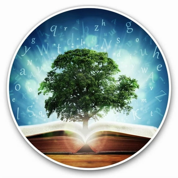 DOPASTICKER Tree Book Reading English Teacher Cool Gift Decorative ...