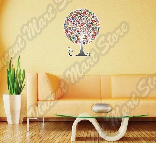 DOPASTICKER Tree Flower Abstract Ornament Colorful Wall Sticker Room ...