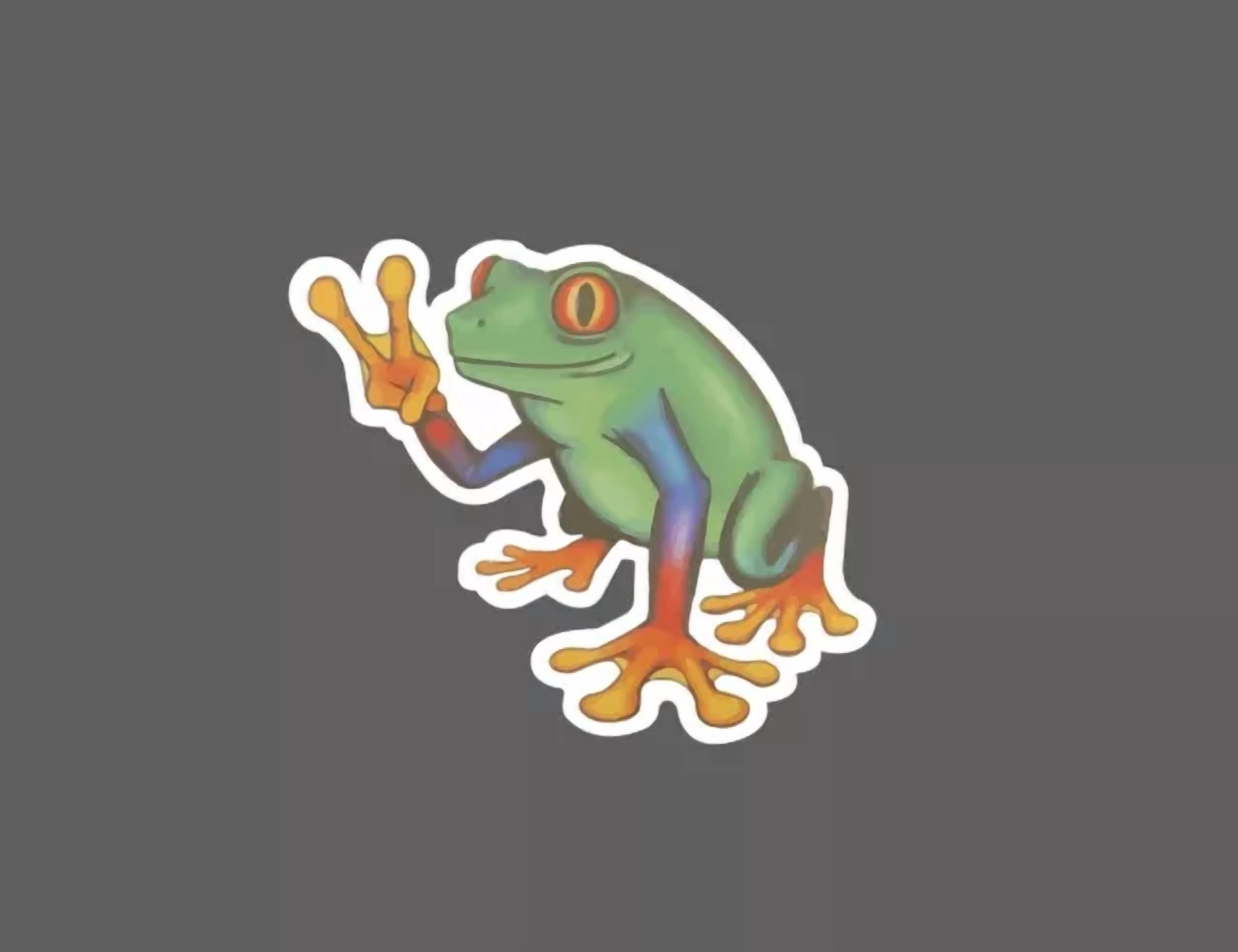 DOPASTICKER Tree Frog Peace, Phone Sticker, Latop Sticker, Lover Gift ...
