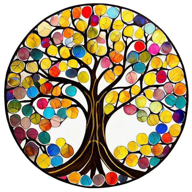 DOPASTICKER Tree Of Life Sticker Colorful Mosaic Rainbow Vivid Rainbow ...