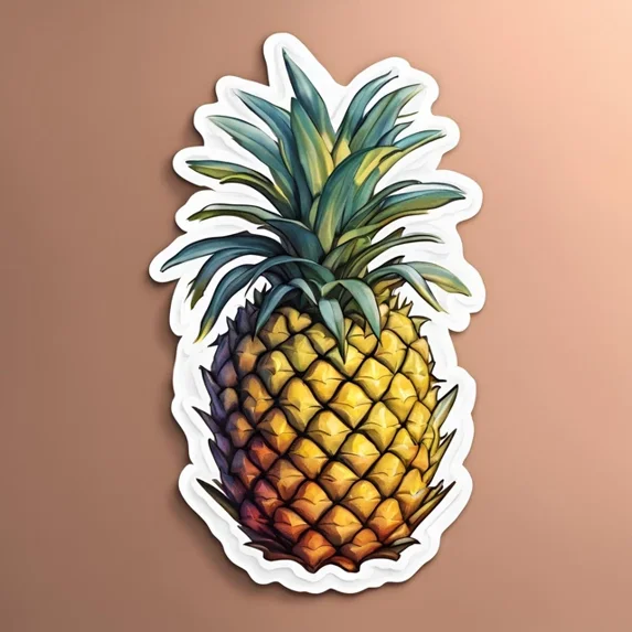 DOPASTICKER Trendy Pineapple Sticker Phone Decal Water Bottle Stickers ...