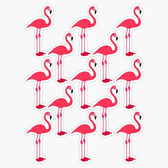DOPASTICKER Trendy Pink Flamingo Animal Pattern Sticker, Phone Sticker ...