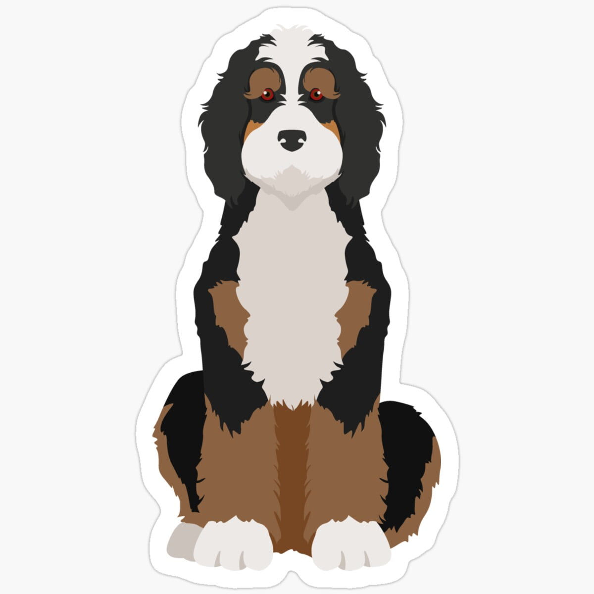 DOPASTICKER Tri Bernedoodle Sticker, Waterproof Decal For Pet Lovers ...