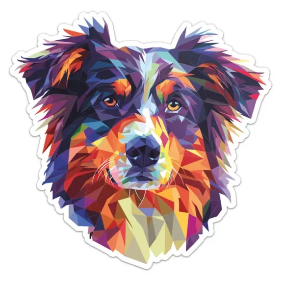DOPASTICKER Triangulated Australian Shepherd Dog Sticker Decal Phone ...