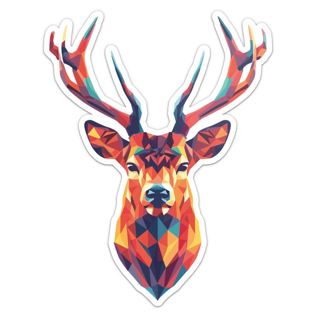 DOPASTICKER Triangulated Deer Sticker Decal Phone Decal Water Bottle ...