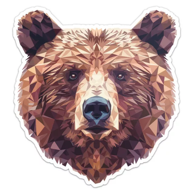 DOPASTICKER Triangulated Grizzly Bear Sticker Decal Phone Decal Water ...