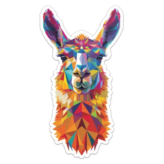 DOPASTICKER Triangulated Llama Sticker Decal Phone Decal Water Bottle ...