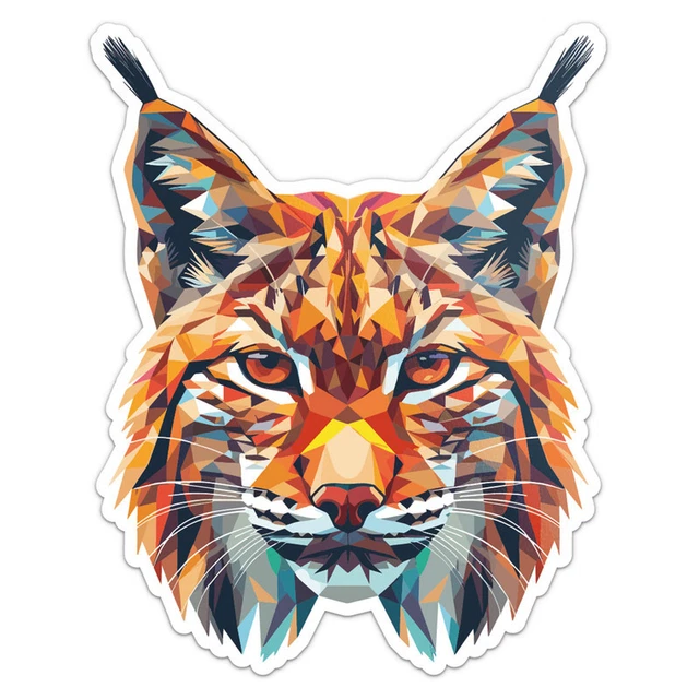 DOPASTICKER Triangulated Lynx Sticker Decal Phone Decal Water Bottle ...