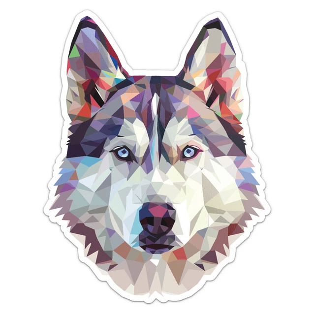 DOPASTICKER Triangulated Siberian Husky Dog Sticker Decal Phone Decal ...
