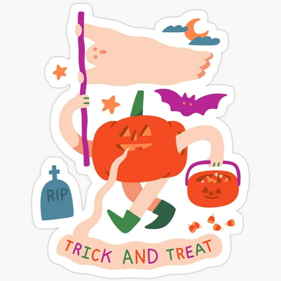 DOPASTICKER Trick And Treat Perfect Gift Everyone Phone Decal Water ...