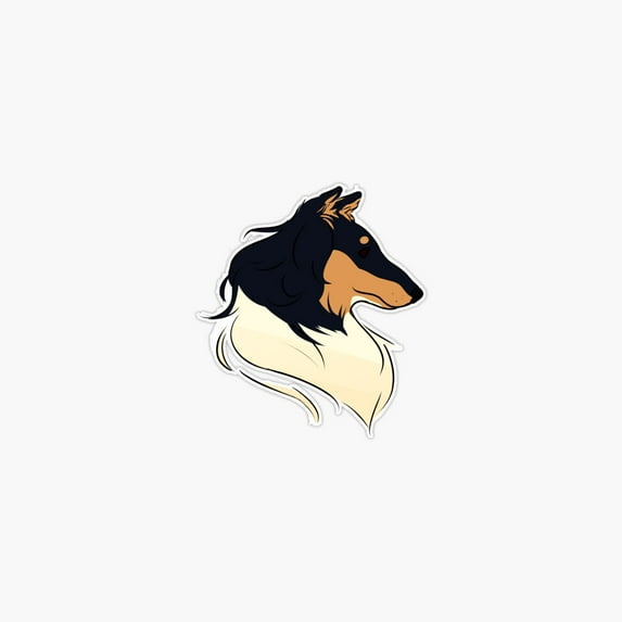 DOPASTICKER Tricolor Rough Collie Sticker, Phone Sticker Car Sticker ...