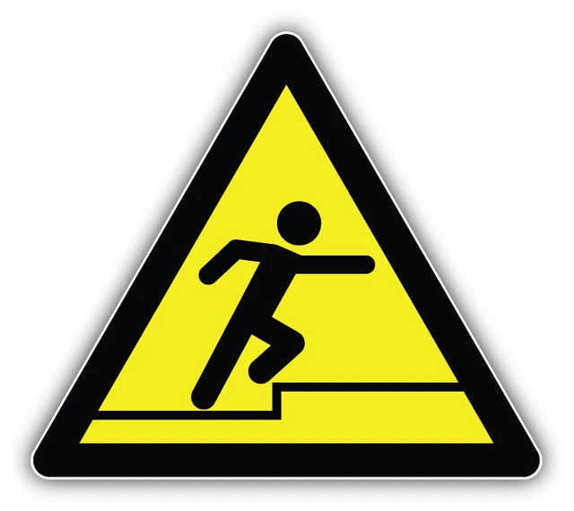 DOPASTICKER Trip Hazard Warning Sign Sticker Decal Phone Decal Water ...