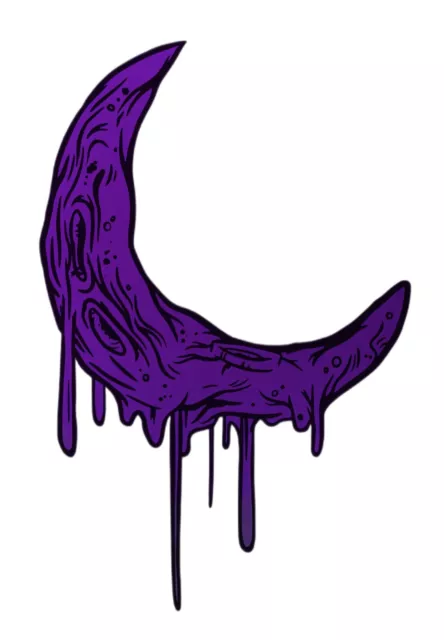 DOPASTICKER Trippy Half Moon Sticker Dripping Melt Psychedelic Purple ...