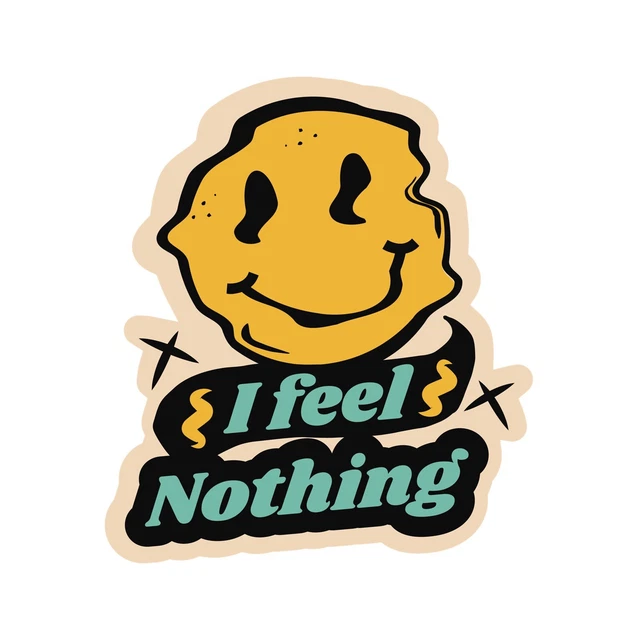 DOPASTICKER Trippy Smiley Face Sticker I Feel Nothing Comfortably Numb ...