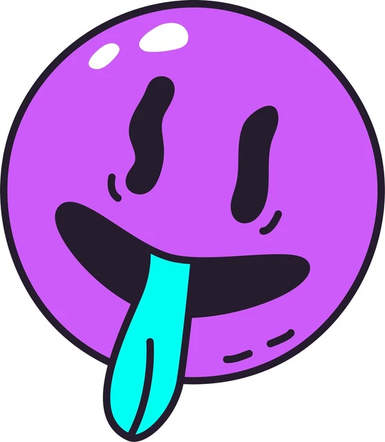 DOPASTICKER Trippy Smiley Face Sticker Purple Hippie Psychedelic Shroom ...