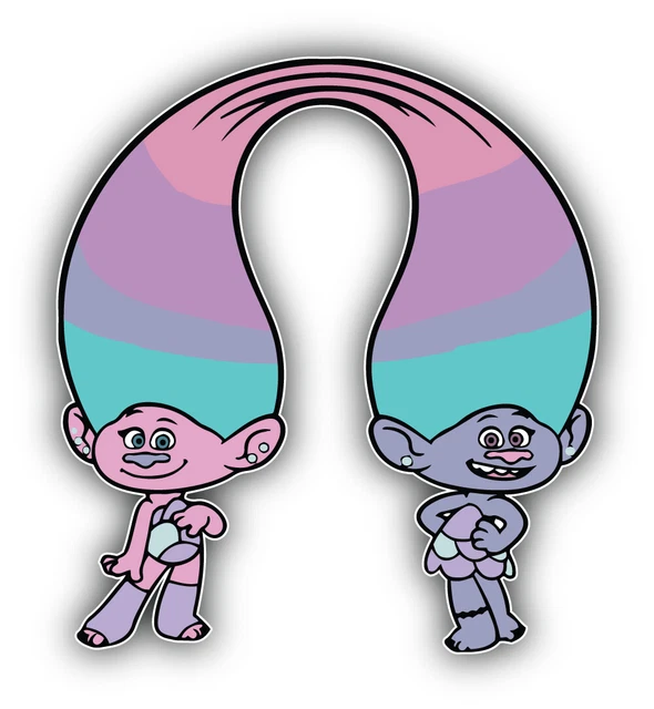 DOPASTICKER Trolls Movie Satin And Chenille Sticker Decal Phone Decal ...