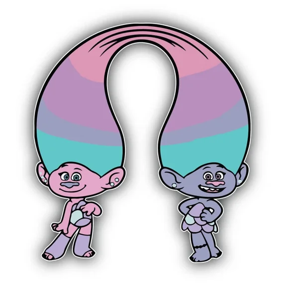 DOPASTICKER Trolls Movie Satin And Chenille Sticker Decal Phone Decal ...