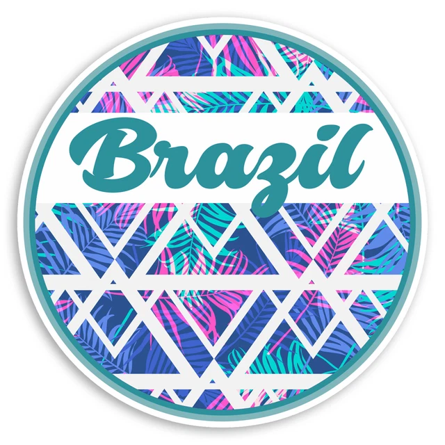 DOPASTICKER Tropical Brazil Stickers - Neon Travel Luggage Sticker ...