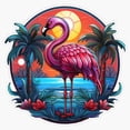 DOPASTICKER Tropical Sunset Flamingo, Vibrant Summer Beach Art Sticker, Phone Sticker - Walmart.com