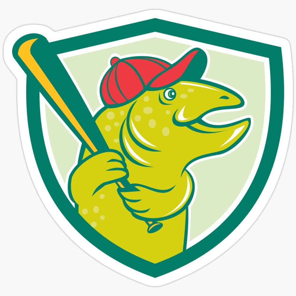 DOPASTICKER Trout Fish Baseball Batting Shield Sticker Phone Decal ...