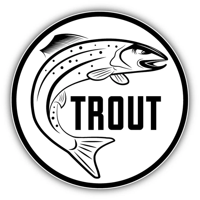 DOPASTICKER Trout Fishing Emblem Sticker Decal Phone Decal Water Bottle ...