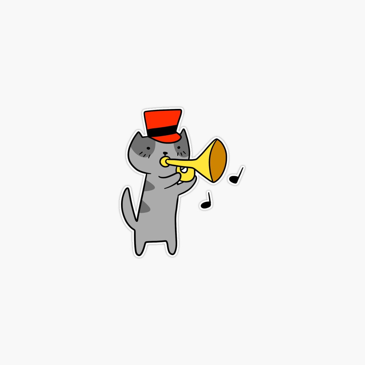 DOPASTICKER Trumpet Cat Sticker, Phone Sticker Car Stickers, Birthday ...