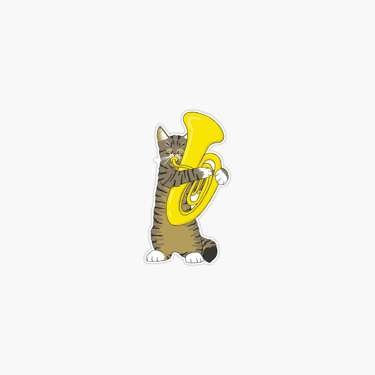 DOPASTICKER Tuba Cat Sticker, Phone Sticker Car Stickers, Birthday Gift ...