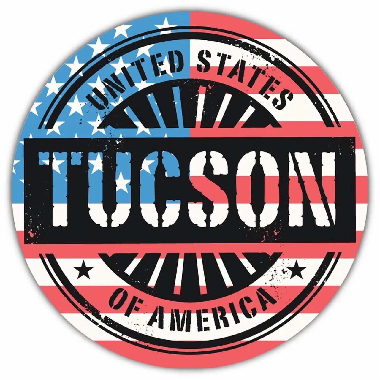 DOPASTICKER Tucson City Usa Grunge Flag Badge Sticker Decal Phone Decal ...
