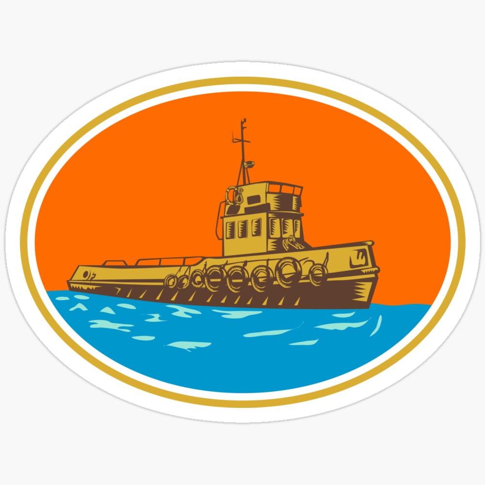 DOPASTICKER Tugboat Tug Towboat Sticker Phone Decal Water Bottle ...