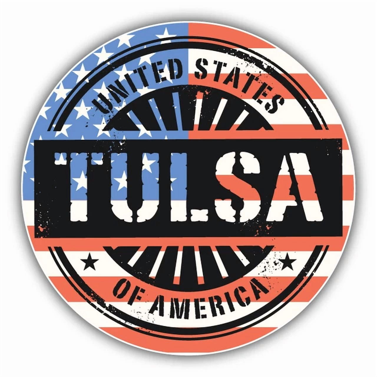 DOPASTICKER Tulsa City Usa Flag Grunge Sticker Decal Phone Decal Water ...