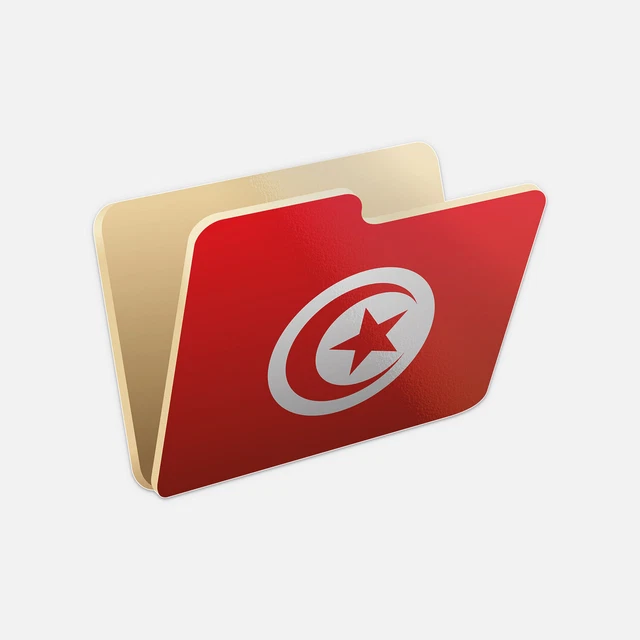 DOPASTICKER Tunisia Folder Flag Icon Sticker Decal Phone Decal Water ...