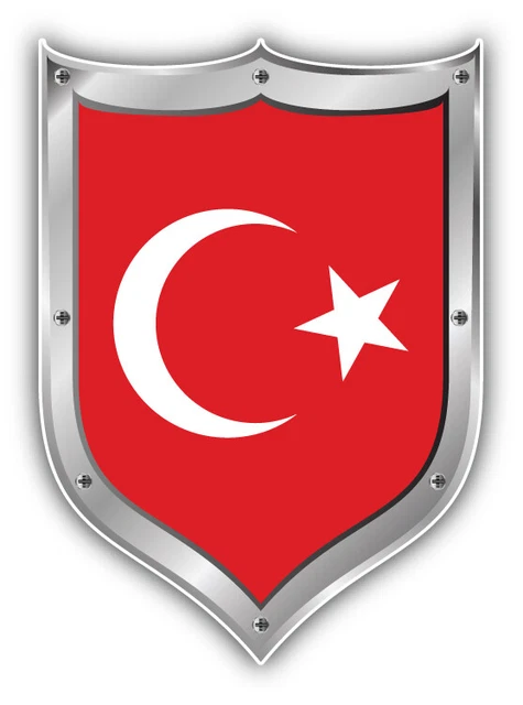 DOPASTICKER Turkey Shield Flag Sticker Decal Phone Decal Water Bottle ...
