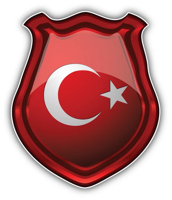 DOPASTICKER Turkey World Flag Shield Sticker Decal Phone Decal Water ...