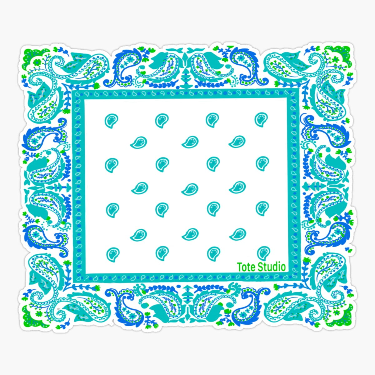 DOPASTICKER Turquoise Cashmere Sticker, Phone Sticker Water Bottle ...